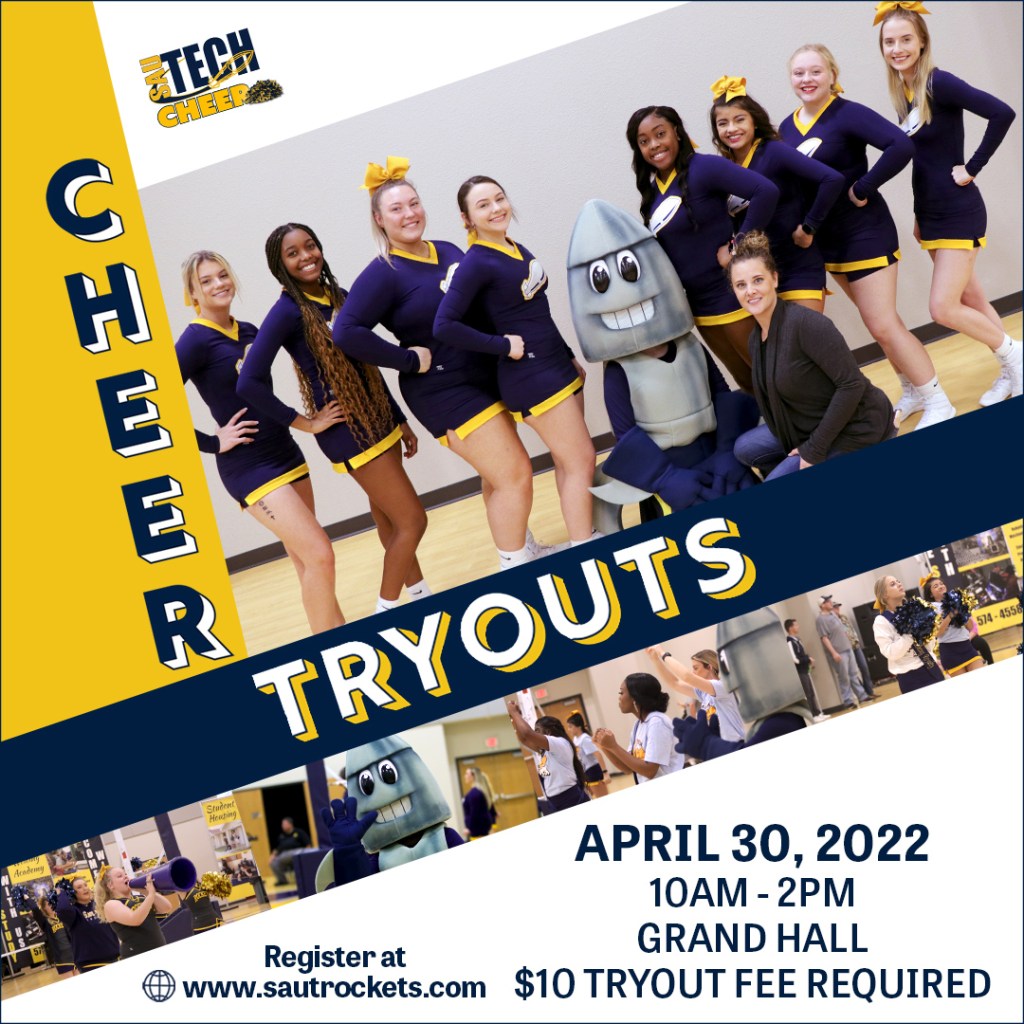 Cheer Tryout social media | SAU Tech Rockets